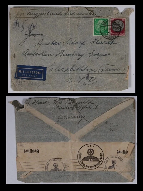 GERMANY DEUTSCHES REICH 1940 Langenfeld - WWII NAZI Germany Censor ...
