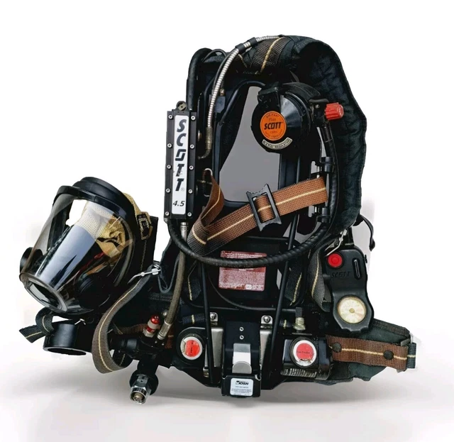 SCOTT 4.5 BLACK Scba Set With Pack-Tracker Unit & Av-3000 Full Face ...