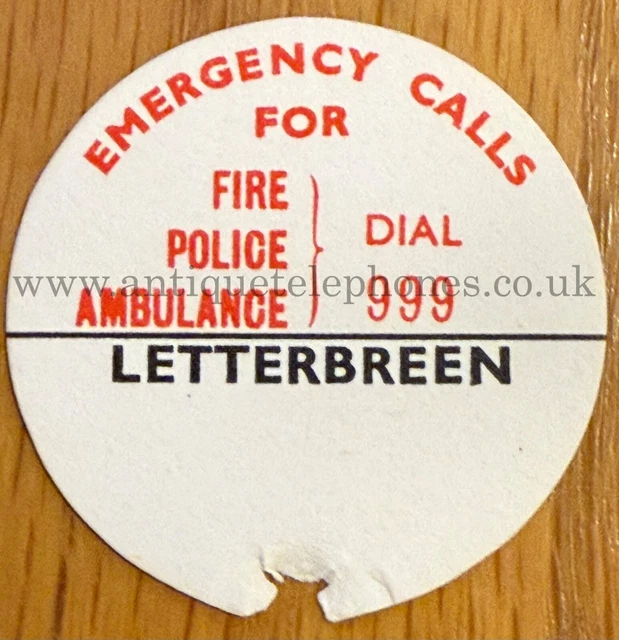 GENUINE GPO TELEPHONE dial label LETTERBREEN BB £6.96 - PicClick UK