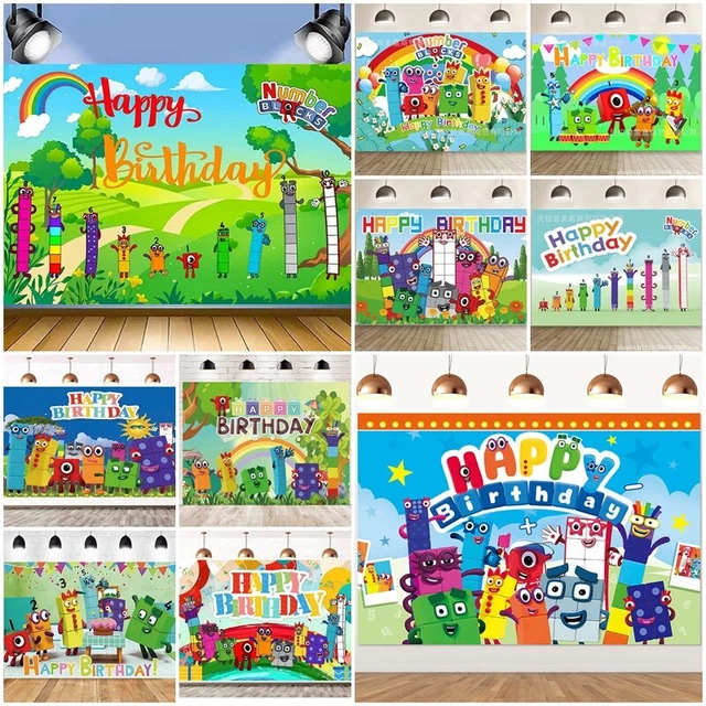 NUMBERBLOCKS BACKDROP HAPPY Birthday Party Photo Studio Background ...