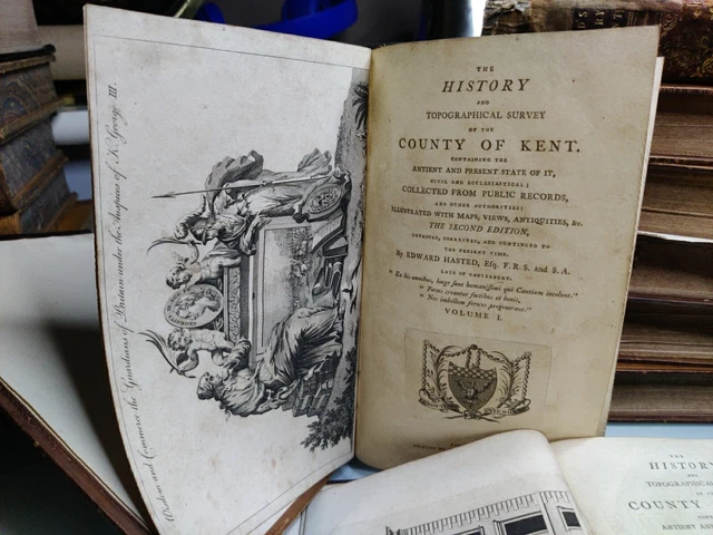 HISTORY OF THE County Of Kent By Edward Hasted 1798 12 Volumes £140.00 ...
