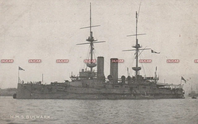 ROYAL NAVY POSTCARD. HMS "Bulwark" Battleship. WW1 Internal explosion ...