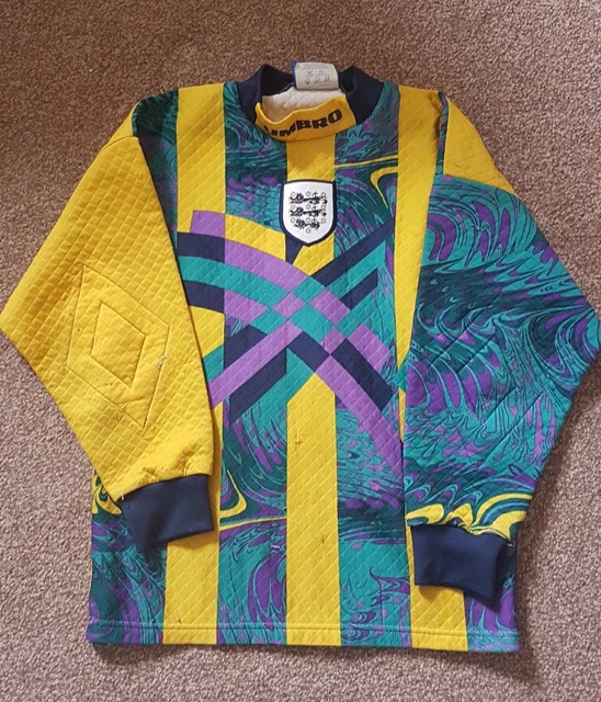 ENGLAND 1996 GOALKEEPER Original Umbro Football Shirt signed by David ...