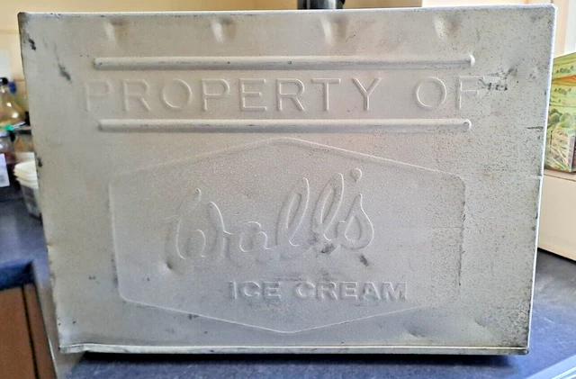 VINTAGE ADVERTISING WALLS Ice Cream Aluminium Container Metal Planter ...