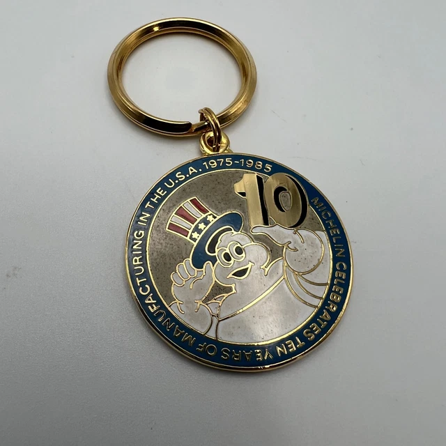VINTAGE MICHELIN TIRES Keychain Celebrating 10 years of Manufacturing ...