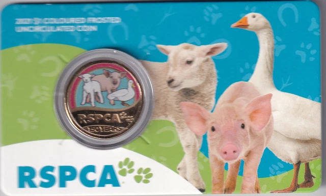AUSTRALIA: 2021 $1 Rspca 150 Years Coloured Frosted Farm Animals Coin ...