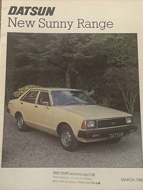 THE DATSUN SUNNY Range Car Sales Info Brochure March 1982 £3.99 ...