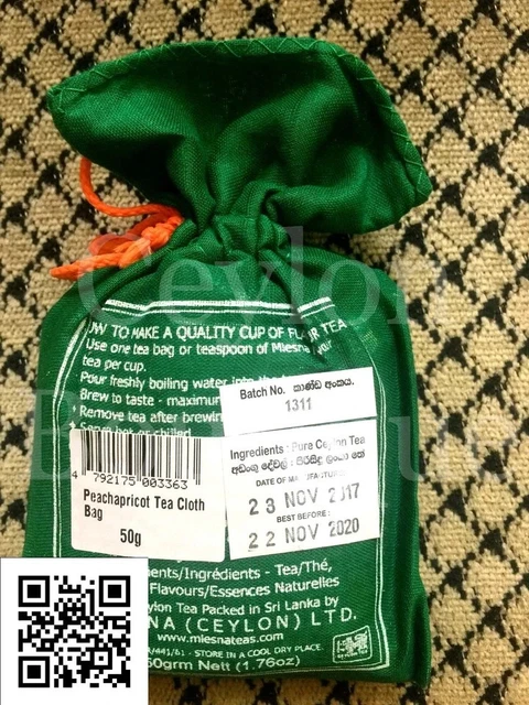 MLESNA NATURAL FLAVORED Peach Apricot Ceylon Tea in Cloth Pouch $12.29 ...