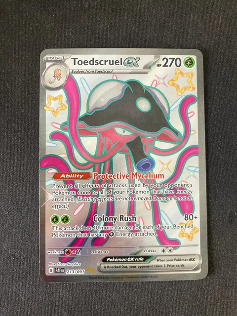 TOEDSCRUEL EX 213/091 PAF EN Fates Pokemon Card Mint Rare Full Art ...