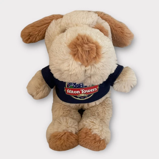 ALTON TOWERS RESORT Soft Toy Patch Dog Plush Teddy Cuddly Puppy Blue ...