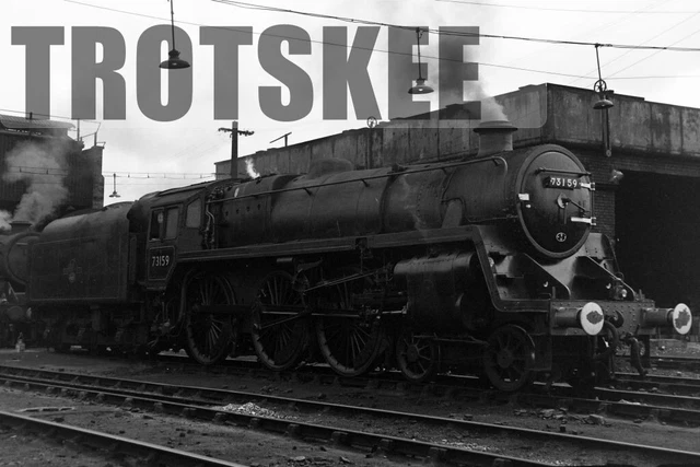 LARGER NEGATIVE BR British Railways Steam Loco 73159 Class 5MT ...