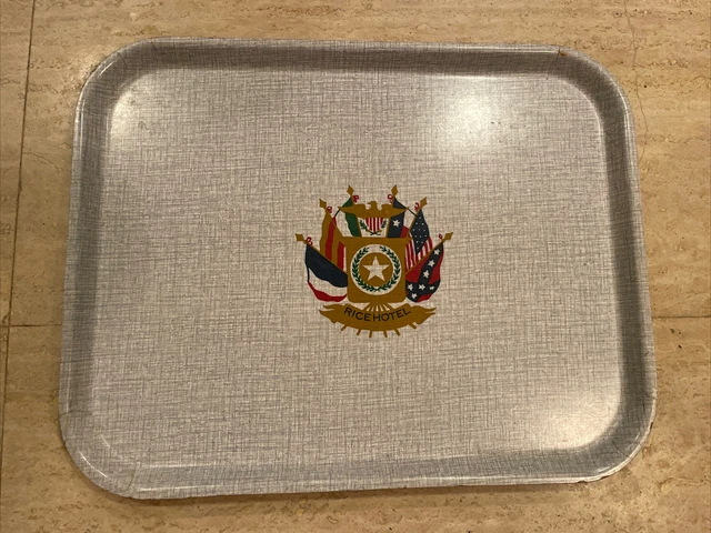 VINTAGE RICE HOTEL Houston Texas Logo Cafeteria Food Tray Bolta USA $40 ...