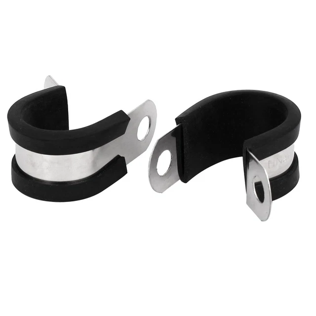 20MM DIA EPDM Rubber Lined P Clips Water Pipe Tube Clamps Holder 2pcs ...