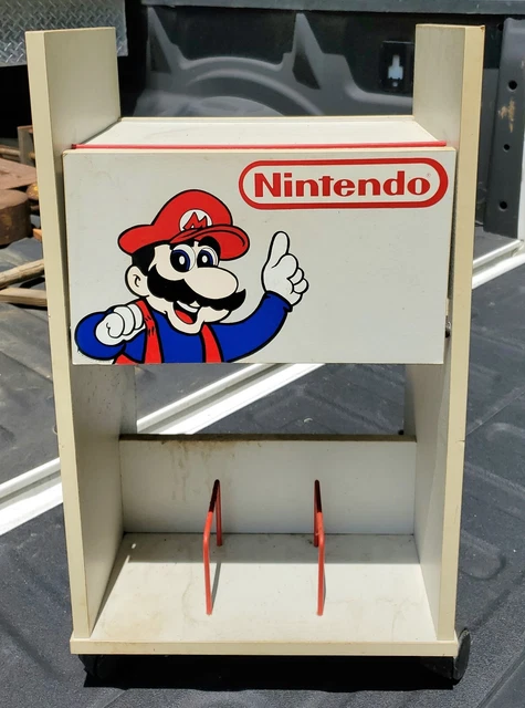 NINTENDO MARIO ROLLING Storage Cabinet Cart 1989 Console/Game Display ...