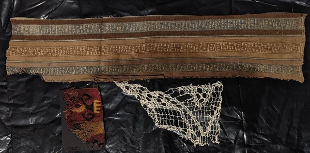 3 FRAGMENTS TEXTILE Chimu Chancay Nazca. Pre columbian. Mexique ...