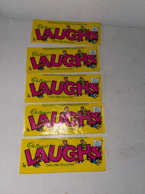 VINTAGE CADBURYS LAUGHS chocolate wrappers x5 £21.52 - PicClick UK