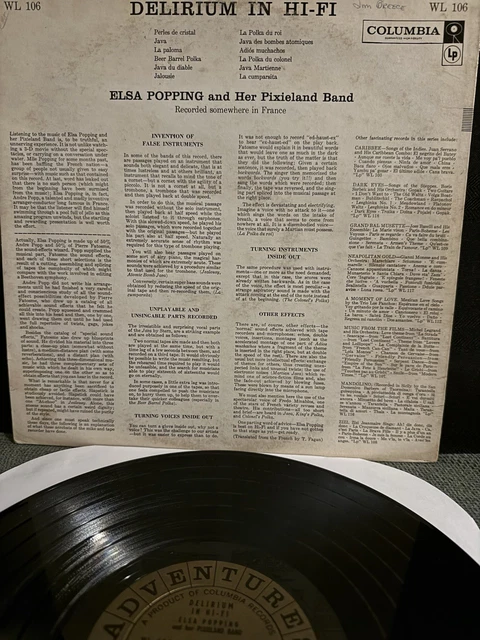 ELSA POPPING AND Her Pixieland Band - Delirium In Hi-Fi - Columbia WL ...