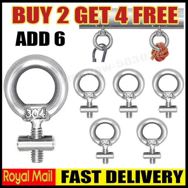2+4* STAINLESS STEEL Awning Rail Stoppers 6mm Stops Motorhome Campervan ...