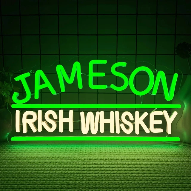 JAMESON IRELAND WHISKEY Neon Sign LED Neon Light Sign for Wall Decor ...