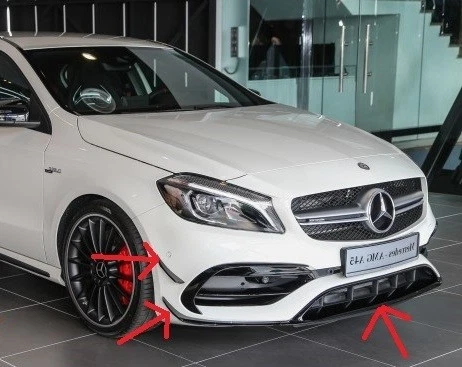 NEW GENUINE MERCEDES Benz W176 AMG Set Of Front Bumper Lip Aerodynamic ...