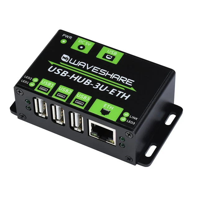 3-PORT USB 2.0 Extension Hub USB Extender with With 100M Ethernet Port ...