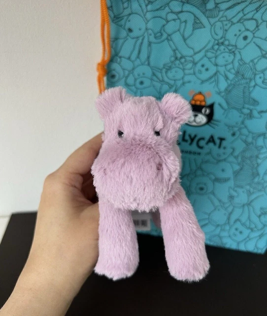 NEW JELLYCAT TINY Smudge Hippo Stuffed Animal Plush + Bag Free Ship £17 ...