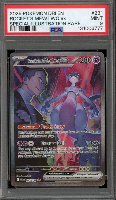 POKEMON TEAM ROCKET'S Mewtwo ex Destined Rivals SIR #231 PSA 9 Mint £ ...