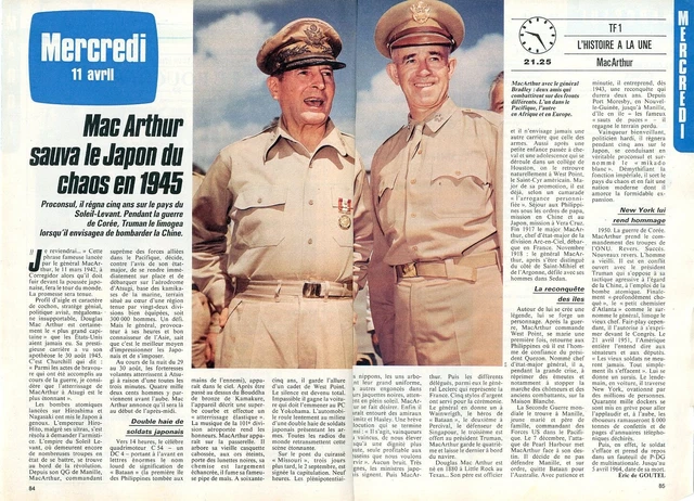 COUPURE DE PRESSE Clipping 1984 Douglas MacArthur (2 pages) EUR 5,00 - PicClick FR
