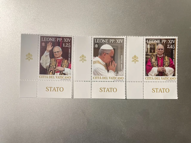 2025 VATICAN STAMPS Beginning Pontificate Pope Leo XIV from 1.25 1.30 and 2.45 £16.93 - PicClick UK