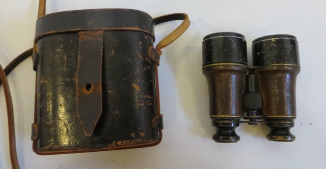 ANTIQUE BOOTH FIELD Glasses / Binoculars in Leather Case £2.20 ...