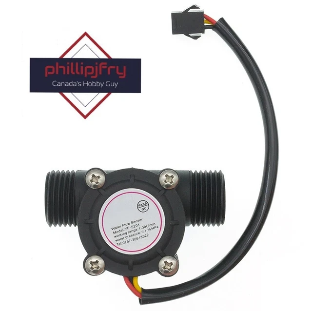 1/2'' WATER FLOW Sensor Control Effect Flowmeter Hall 1-30L/min YF-S201 ...