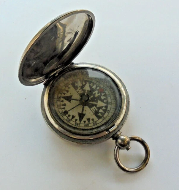 WW1 OFFICERS POCKET Watch Compass Private Purchase Used Working Push ...