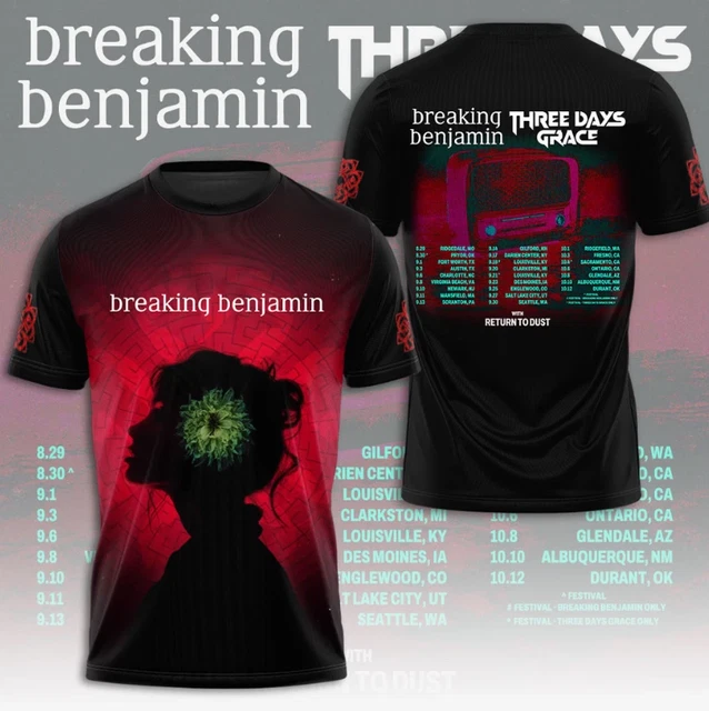 BREAKING BENJAMIN THREE Days Grace 2025 Tour 3D T Shirt Full Size S-5XL ...