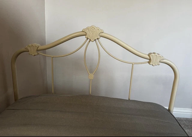 LAURA ASHLEY IVORY Cream Metal Ornate Single Bed Frame with slats £26. ...