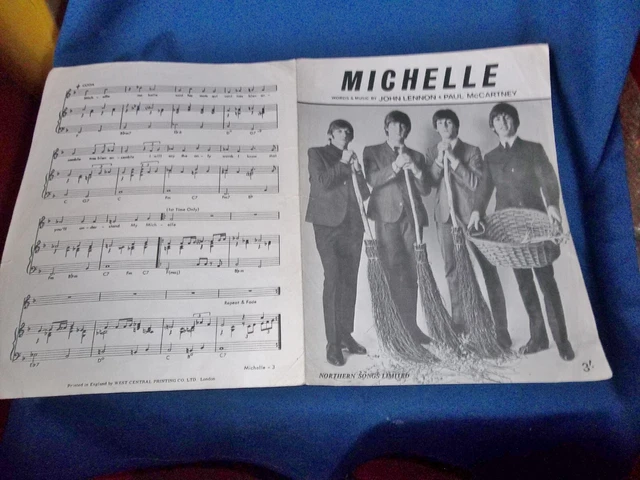 THE BEATLES ORIGINAL Sheet Music From 1965 Michelle Northen Songs Ltd ...
