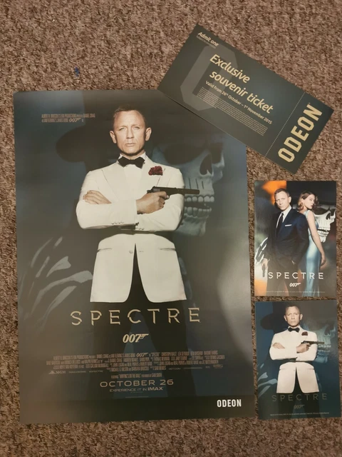 JAMES BOND 007 - Spectre Original Poster A3, Souvenir Ticket & Free ...