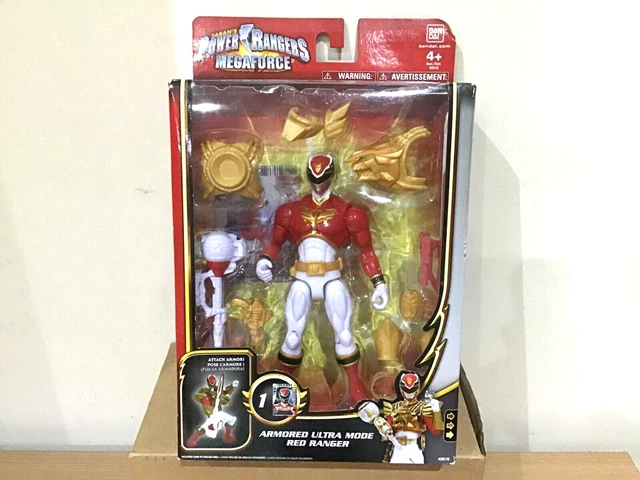 BNIB POWER RANGERS Megaforce Red Armoured 7" Ultra Mode Figure + 14 ...