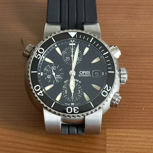 ORIS TT1 7542 TITANIUM CHRONOGRAPH AUTOMATIC DIVERS 300M MENS 44mm £701 ...