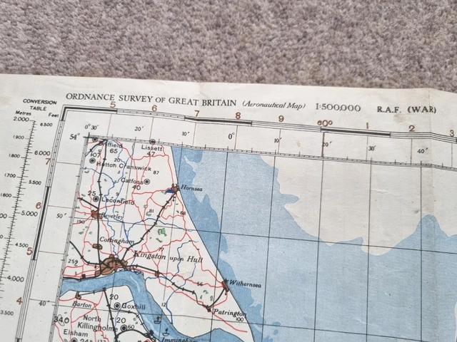 ORIGINAL WW2 RAF War Office map of The NORTH SEA with Operational ...