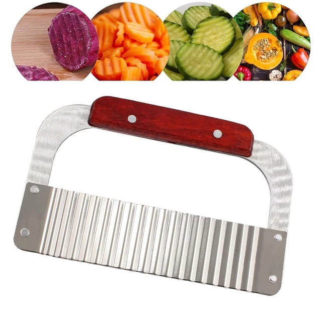 SLICING MADE SIMPLE Stainless Steel Crinkle Cutter for Onions and ...