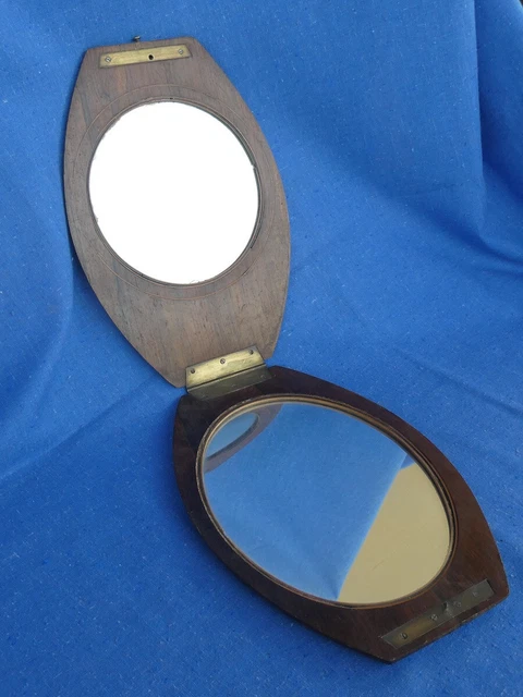 MILITARY OFFICERS DOUBLE Folding Campaign Mirror early 19th Century ...