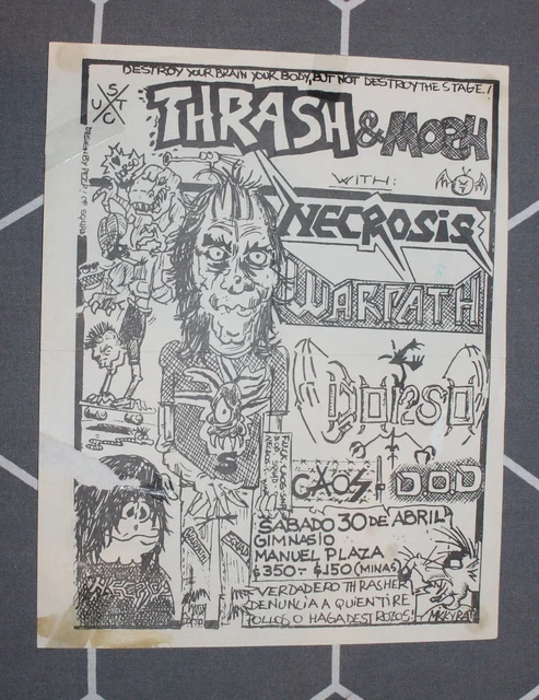 ORIGINAL DEATH THRASH Gig Concert FLYER 1988 Necrosis Warpath EUR 25,00 ...