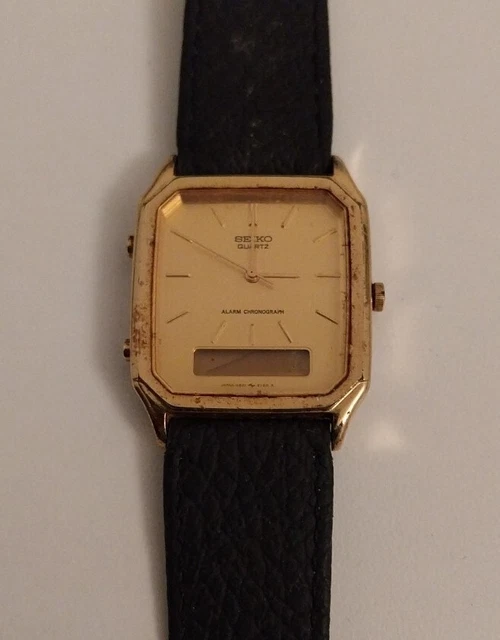 VINTAGE SEIKO WATCH Men Alarm Chronograph Gold Tone $4.25 - PicClick AU