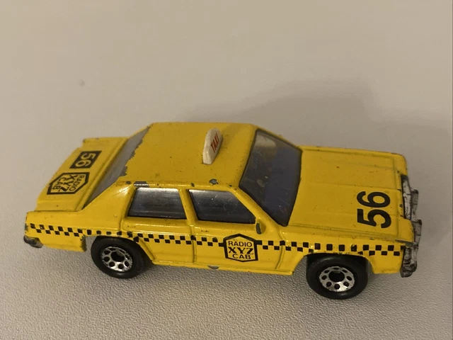 MATCHBOX FORD LTD Yellow Checker Cab New York Style Taxi Toy Model Car ...