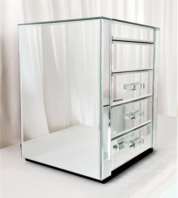 Jewellery Box Mirrored White Glass Silver Drawer Jewel Box T Idea Trinket £5999 Picclick Uk