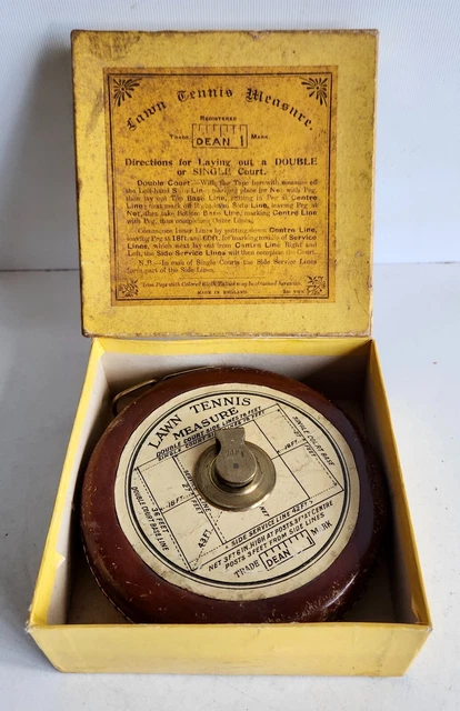 VERY RARE ANTIQUE Dean Lawn Tennis Tape Measure - 78 Feet Measure ...