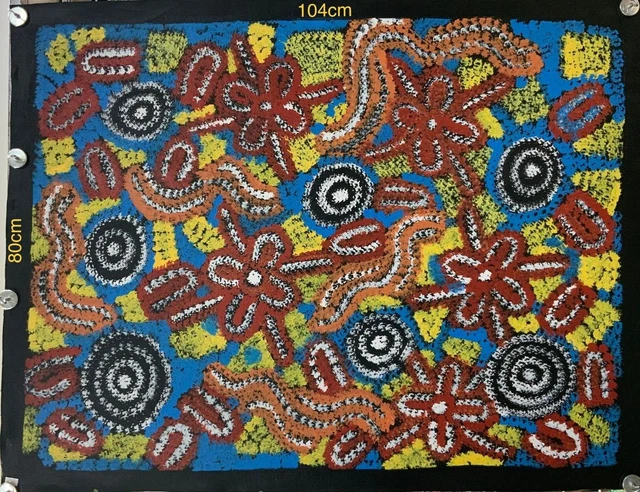 TREPHINA SULTAN ABORIGINAL Artist Painting STORY TELLING IN THE SAND ...