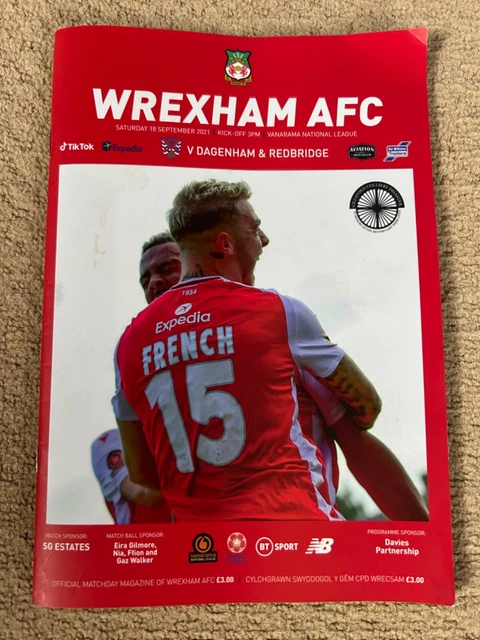 WREXHAM AFC MATCH programme V Dagaham 18/09/2021 £0.99 - PicClick UK