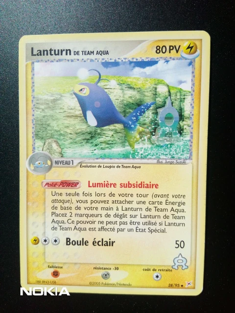 CARTE POKÉMON LANTURN de Team Aqua 80PV 28/95 très bon état EUR 2,00 - PicClick FR