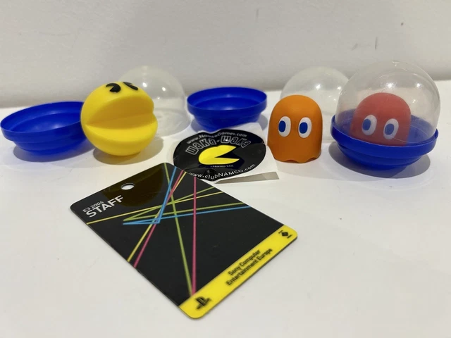PAC MAN OFFICIAL NAMCO Promo Figures + PlayStation Staff Pass from 2003 ...